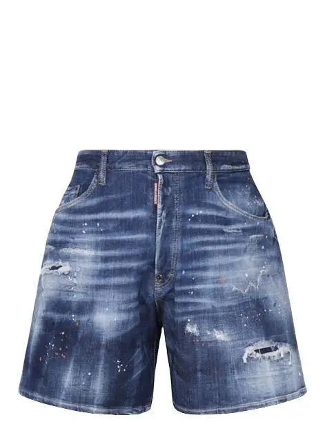Dsquared2 Boxer Fit Denim Shorts - Blue