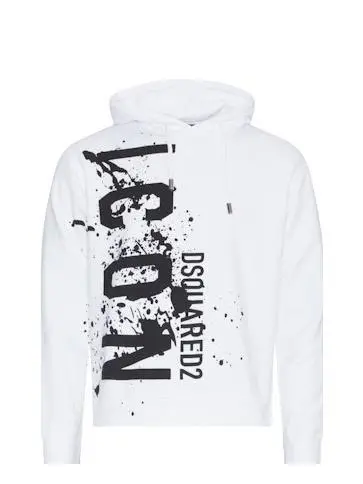 Dsquared2 Icon Splash Logo Hoodie - White