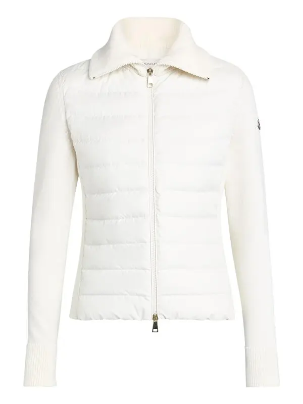 Moncler Padded Wool Zip-up Cardigan - White