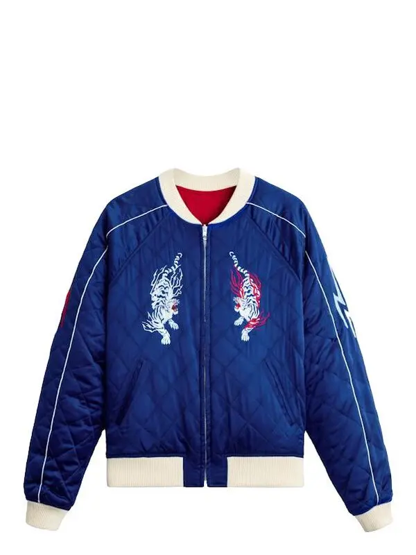 AZUKI Twin Tigers Jacket - Navy Blue/red