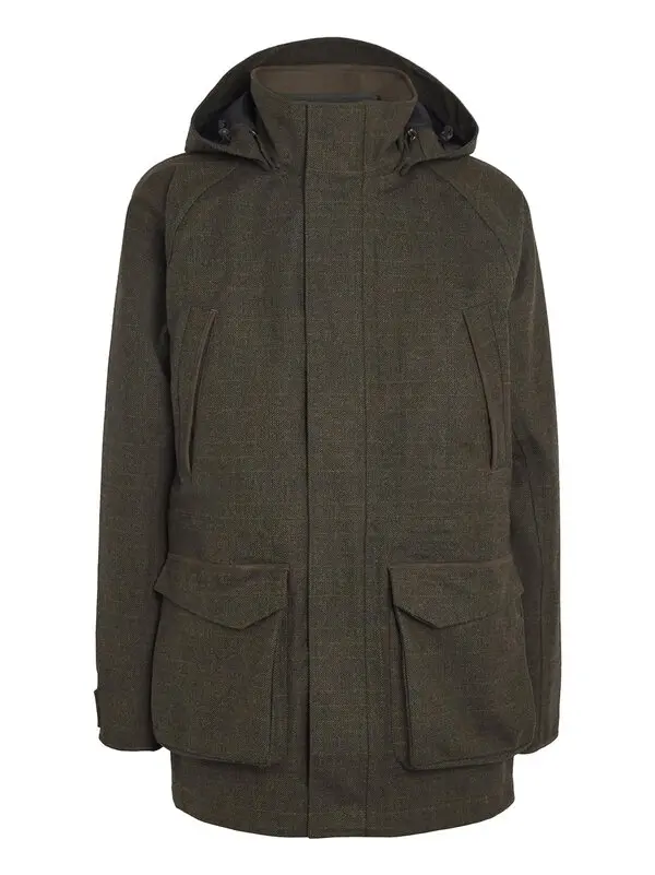 Purdey Technical Tweed Field Coat - Green
