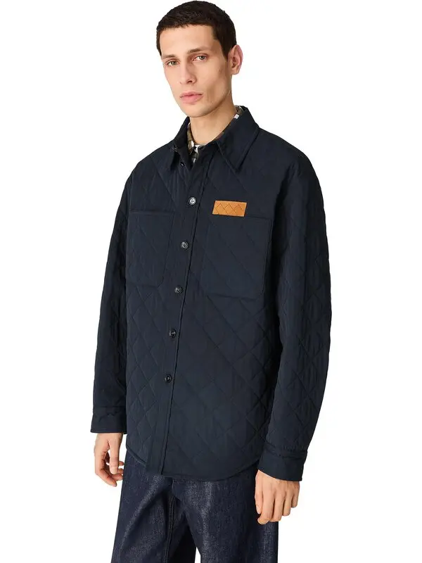 Bottega Veneta Quilted Cotton Overshirt - Midnight Blue