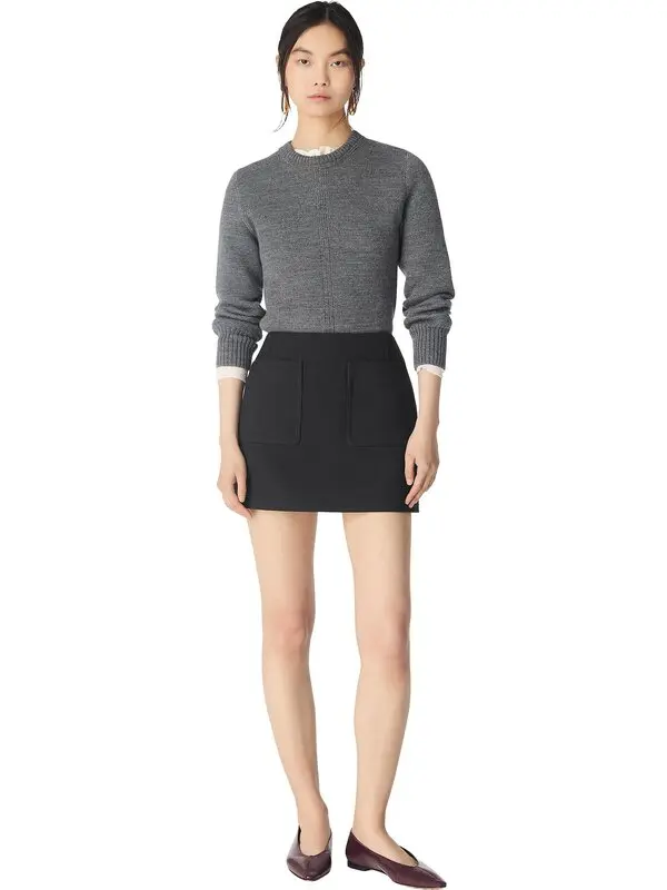 Bottega Veneta Light Cotton Mini Skirt - Anthracite