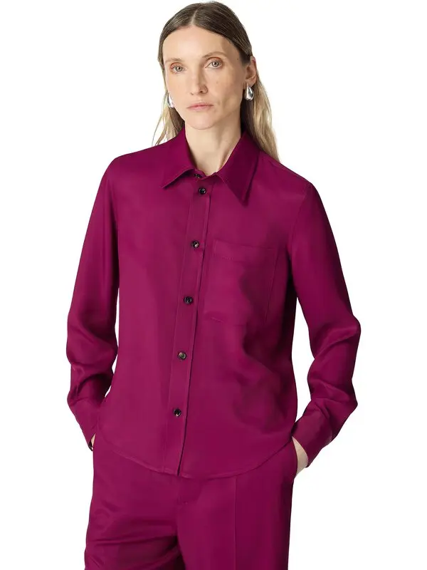 BOTTEGA  VENETA Viscose And Silk Twill Shirt - Wildberry