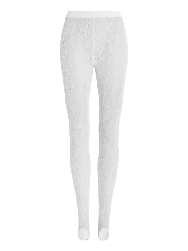 Wardrobe.NYC Lace Stirrup Legging - White