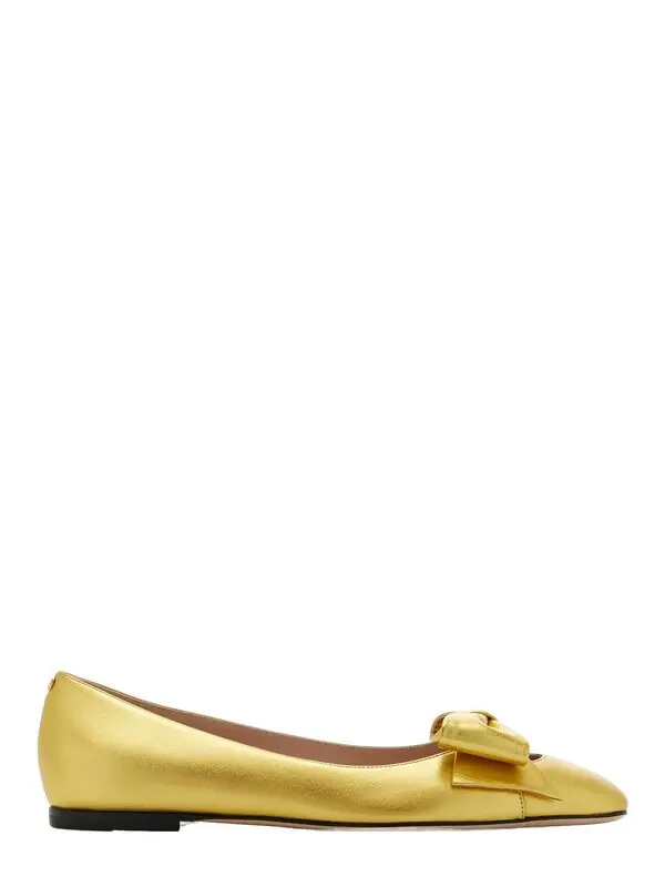 Valentino Garavani Bowow Metallic Ballet Flats - Gold