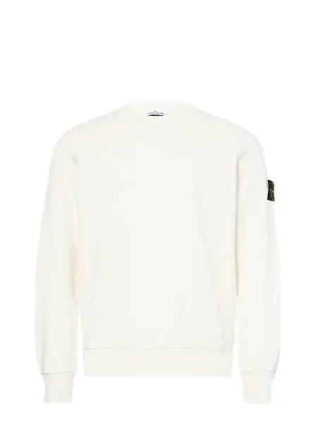 Stone Island Brand-patch Crewneck Sweatshirt - Ivory