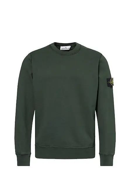 Stone Island Brand-patch Crewneck Sweatshirt - Juniper