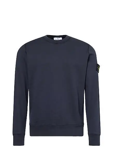 Stone Island Brand-patch Crewneck Sweatshirt - Navy Blue