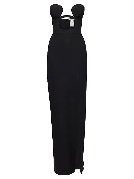 NENSI DOJAKA Padded-bra Strapless Woven Maxi Dress - Black
