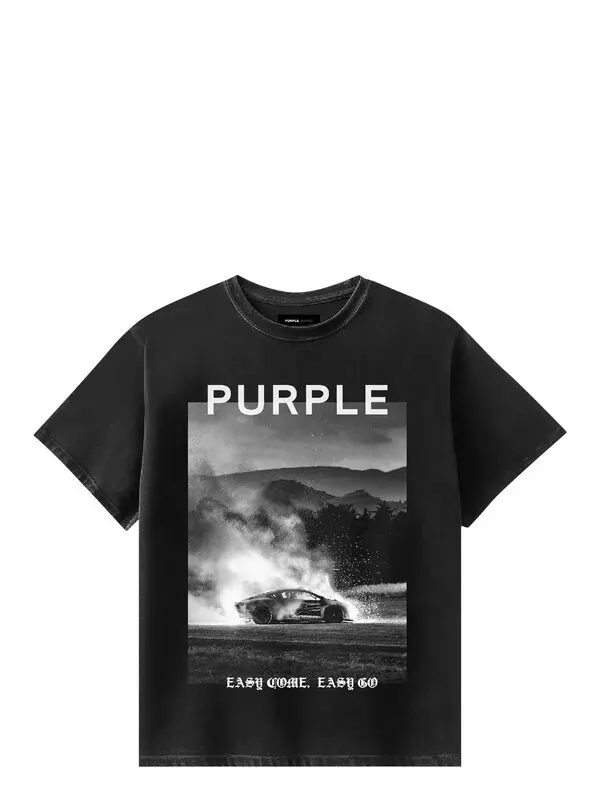 PURPLE BRAND Textured Inside Out T-shirt - Black