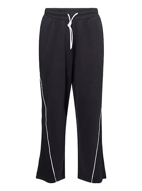 GYMSHARK Collegiate Straight-leg Cotton-jersey Trousers - Gs Black