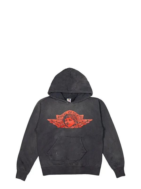 SAINT MXXXXXX Angel Graphic Hoodie - Black