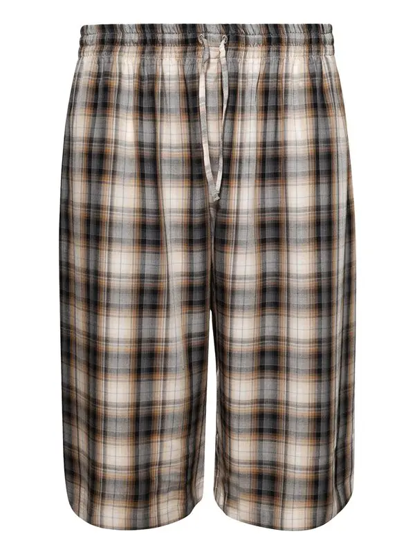 Acne Studios Plaid Skater Shorts - Tan