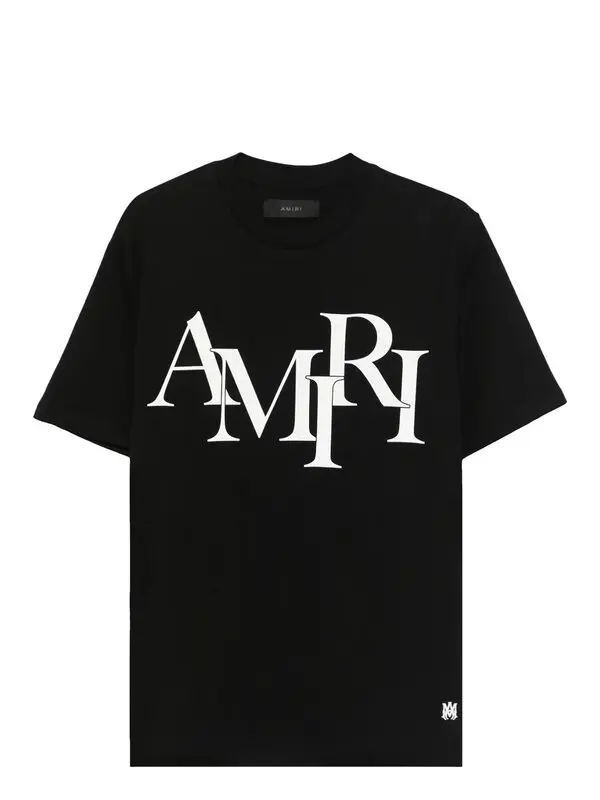 Amiri Staggered Logo Tee - Black