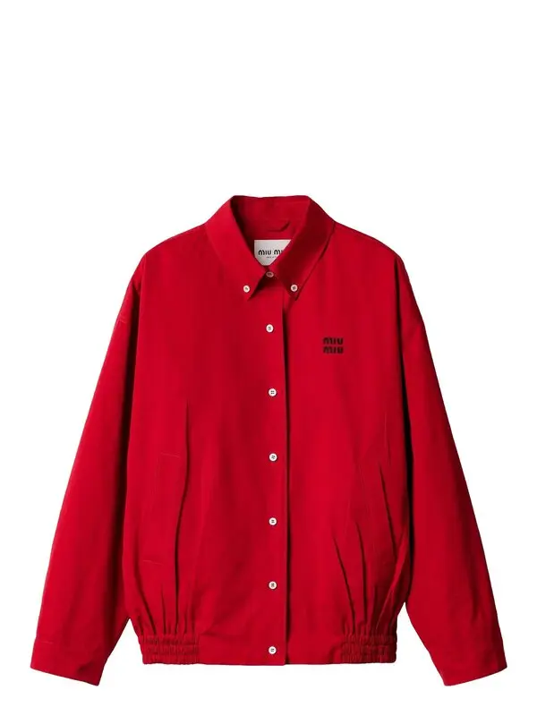 Miu Miu Heavy Poplin Blouson Jacket - Red