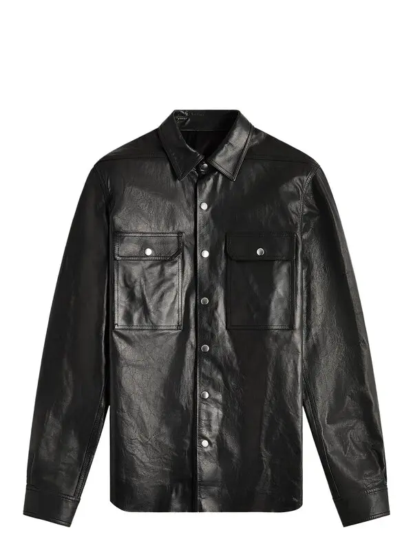 Rick Owens Leather Outershirt - Black