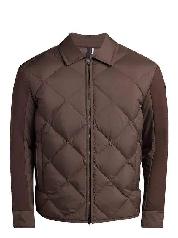Moncler Edit Diamond Quilt Aiguille Shirt Jacket - Brown