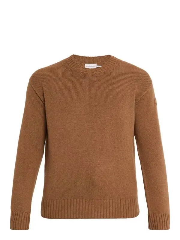 Moncler Wool And Cashmere Crewneck Sweater - Brown