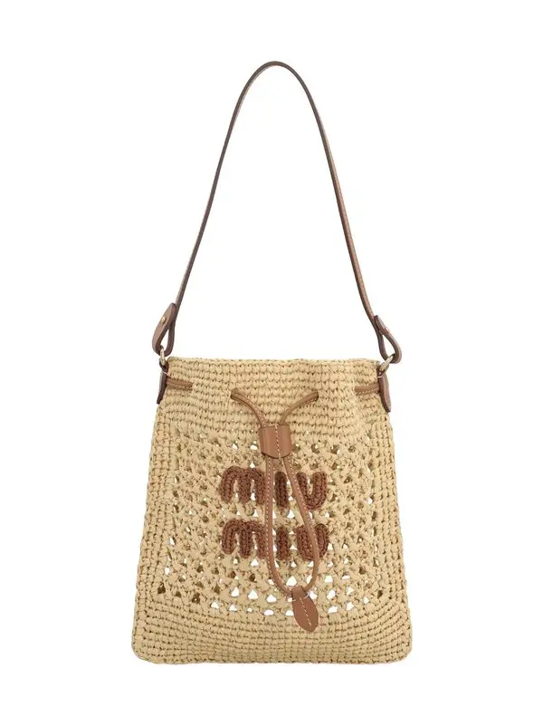 Miu Miu Raffia Mini Bag - Beige