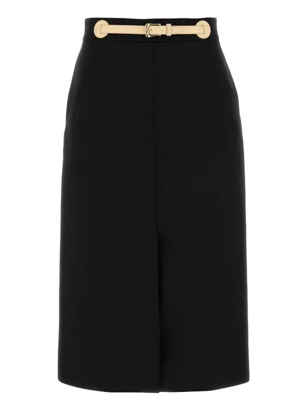 Valentino Garavani Skirt With Leather Detail - Nerobetulla