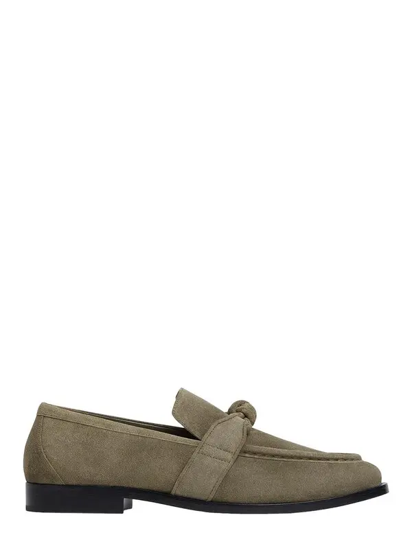 Bottega Veneta Astaire Knot Suede Loafers - Cypress