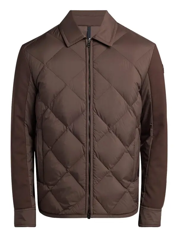 Moncler Diamond Quilt Aiguille Shirt Jacket - Brown