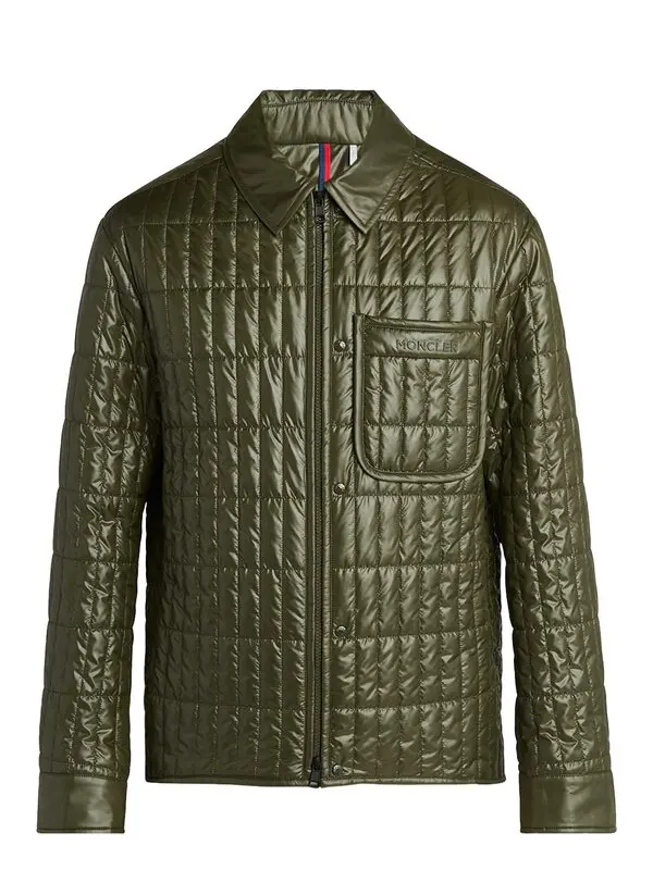 Moncler Poiliot Quilted Down Shirt Jacket - Olive
