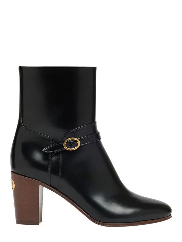 Valentino Garavani Pattie Leather Ankle Boots - Nero