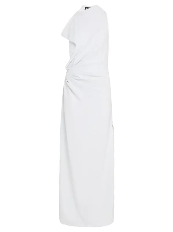 Proenza Schouler Devyn Draped Matte Double Crepe Dress - Powder Blue