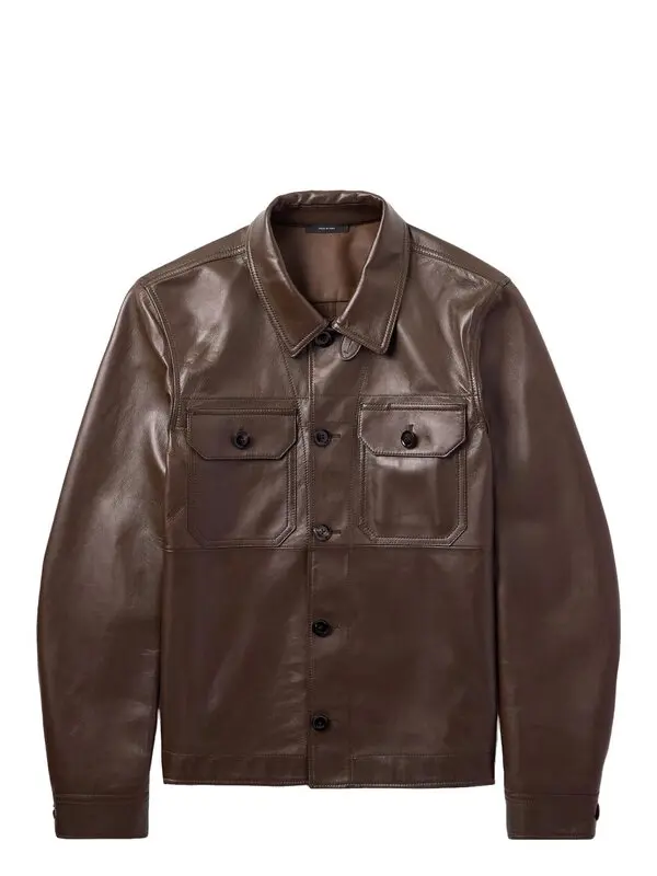TOM FORD Leather Jacket - Brown