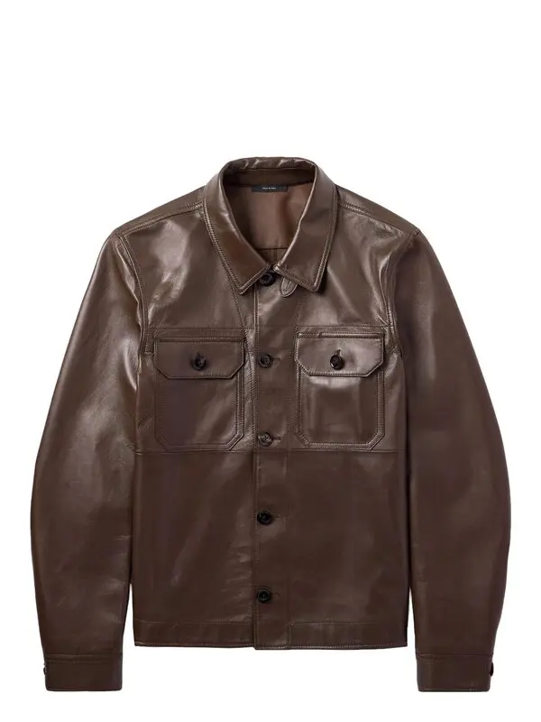 TOM FORD Leather Jacket - Brown