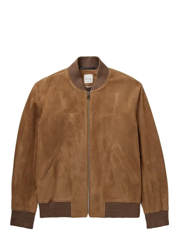 Paul Smith Suede Bomber Jacket - Brown