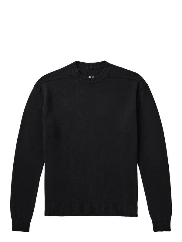 Rick Owens Boiled Cashmere And Wool-blend Sweater - Black