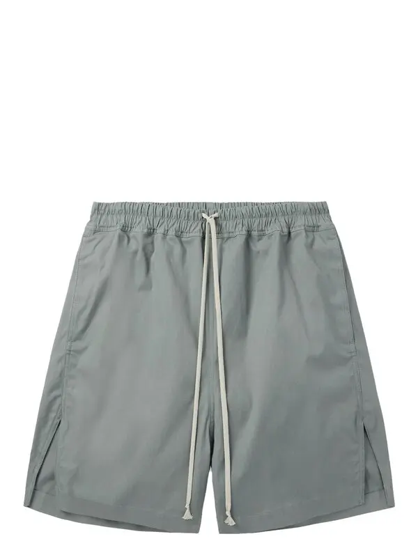 Rick Owens Straight-leg Cotton-blend Poplin Drawstring Shorts - Gray