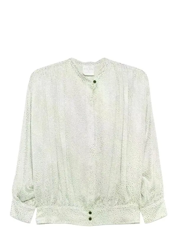FORTE_FORTE Abstract-pattern Blouse - Green