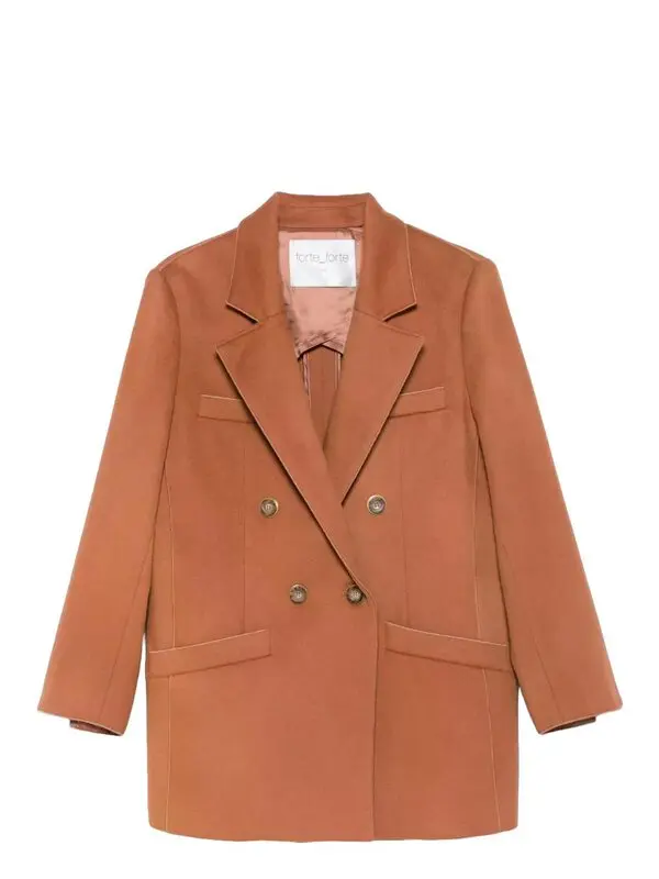 FORTE_FORTE Double-breasted Blazer - Orange