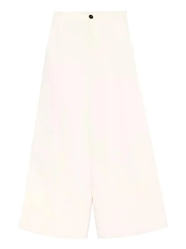 FORTE_FORTE Button-fastening Cropped Trousers - Neutrals