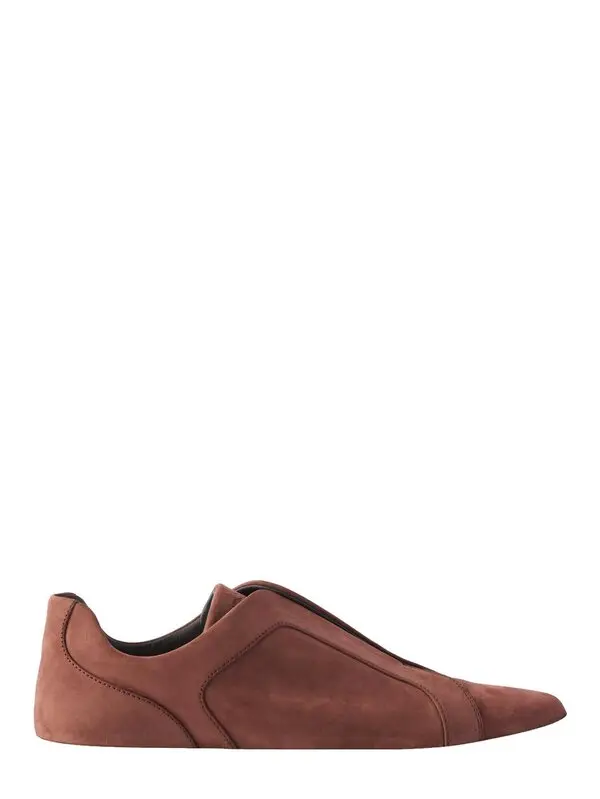 Manolo Blahnik Agilio Nubuck Slip-on Sneakers - Brown