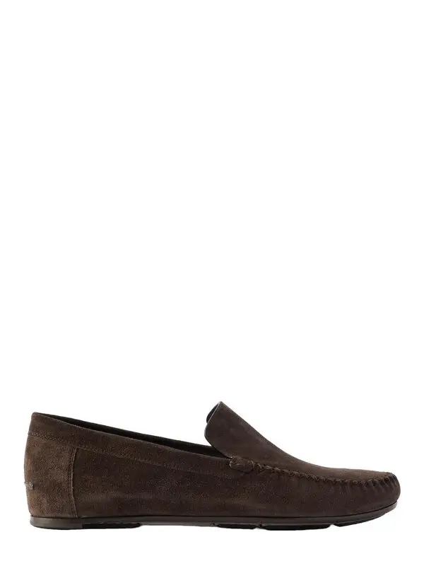 Manolo Blahnik Suede Driving Loafers - Brown