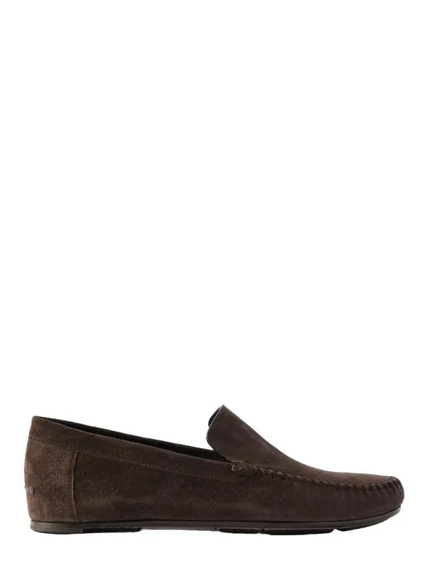 Manolo Blahnik Suede Driving Loafers - Brown