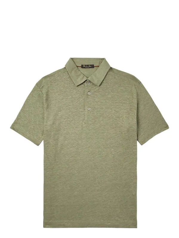 Loro Piana Linen Polo Shirt - Green