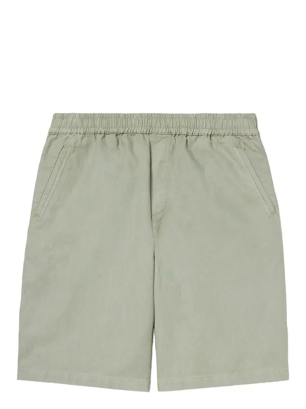 Folk Assembly Straight-leg Cotton And Hemp-blend Shorts - Green