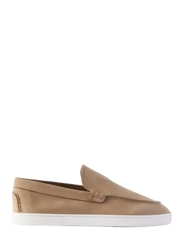 CHRISTIAN LOUBOUTIN Moonboat Nubuck Loafers - Brown