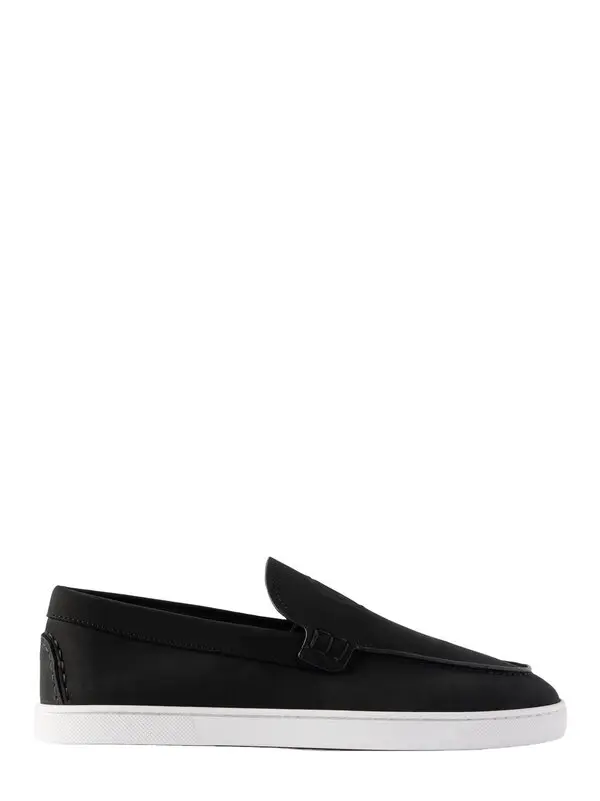 CHRISTIAN LOUBOUTIN Moonboat Logo-embossed Nubuck Loafers - Black