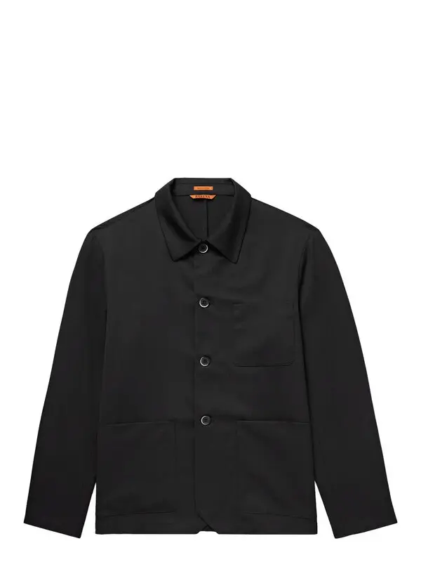 Barena Venezia Visal Virgin Wool-blend Twill Overshirt - Black