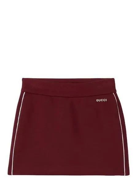 Gucci Jersey Mini Skirt With Logo - Bordeaux