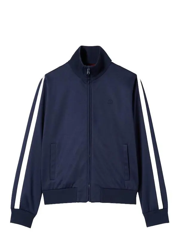 Gucci Technical Jersey Zip Jacket With Embroidery - Blue