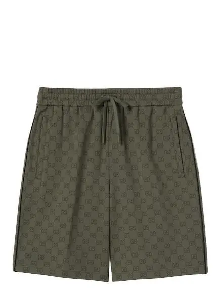 Gucci Gg Jersey Jacquard Shorts - Green