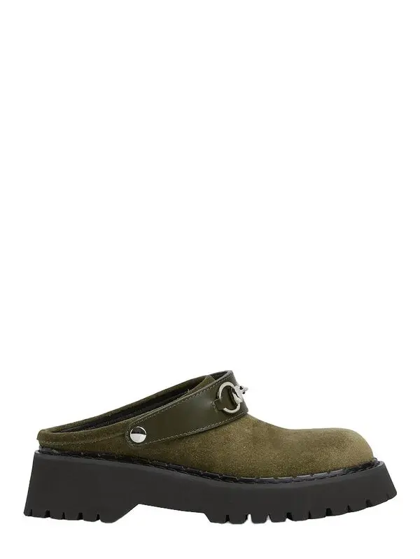 Gucci Suede Mule With Horsebit - Green